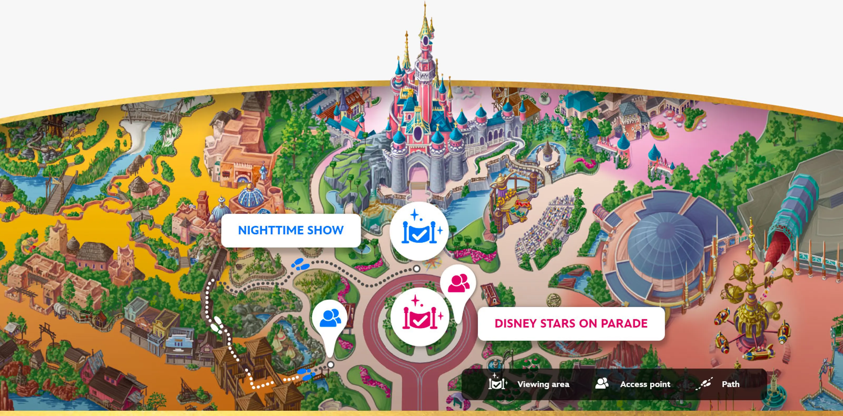 Reserved viewing area - nighttime show and parade | Disneyland Paris